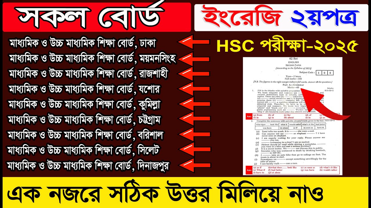 HSC English 2nd Paper Solution 2025 | (সকল বোর্ড) | ১০০% সঠিক উত্তর ...