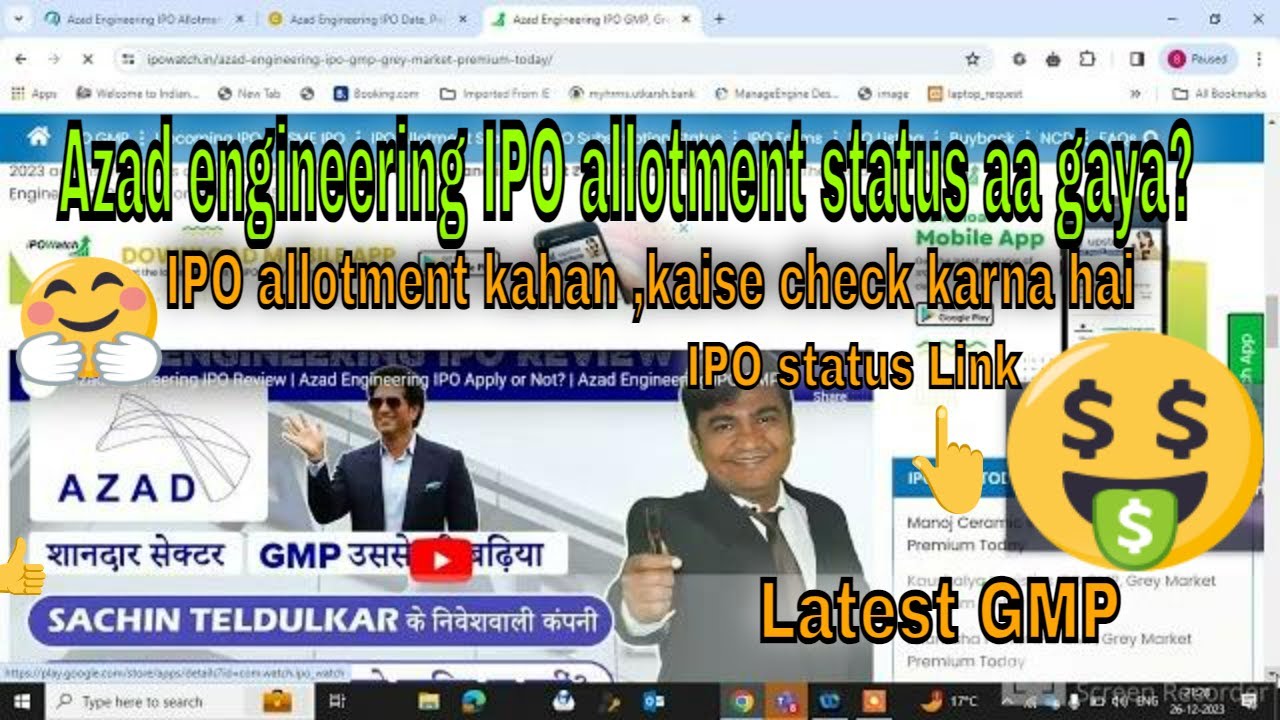 How to check azad engineering ipo allotment status |Azad engineering ...