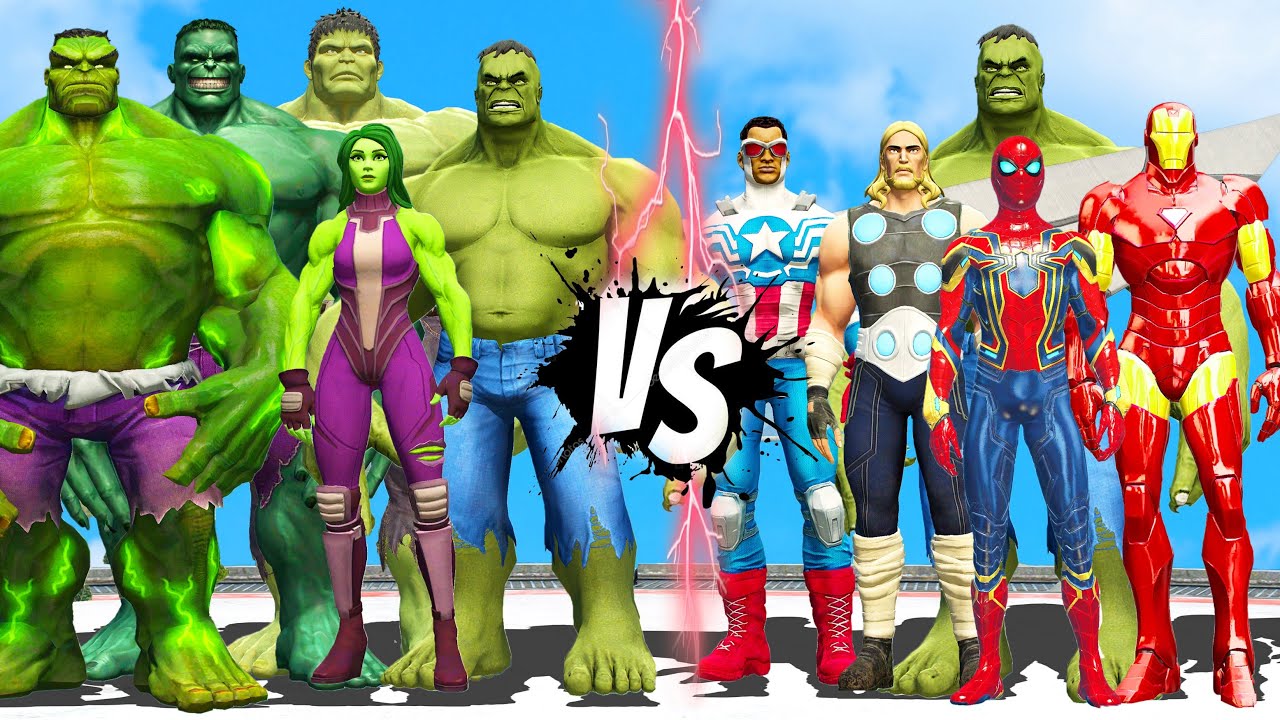 TEAM HULK MONSTER VS THE AVENGERS - EPIC BATTLE - YouTube