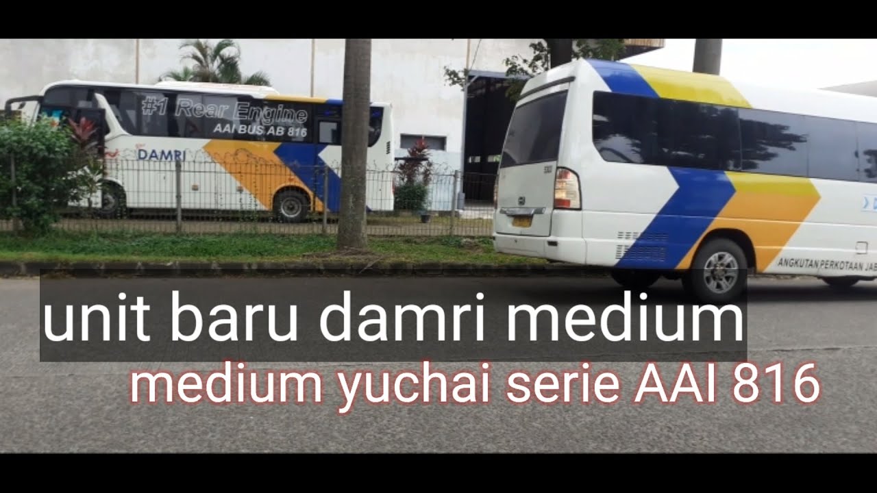penjemputan bus damri medium mesin belakang yuchai AAI816 - YouTube