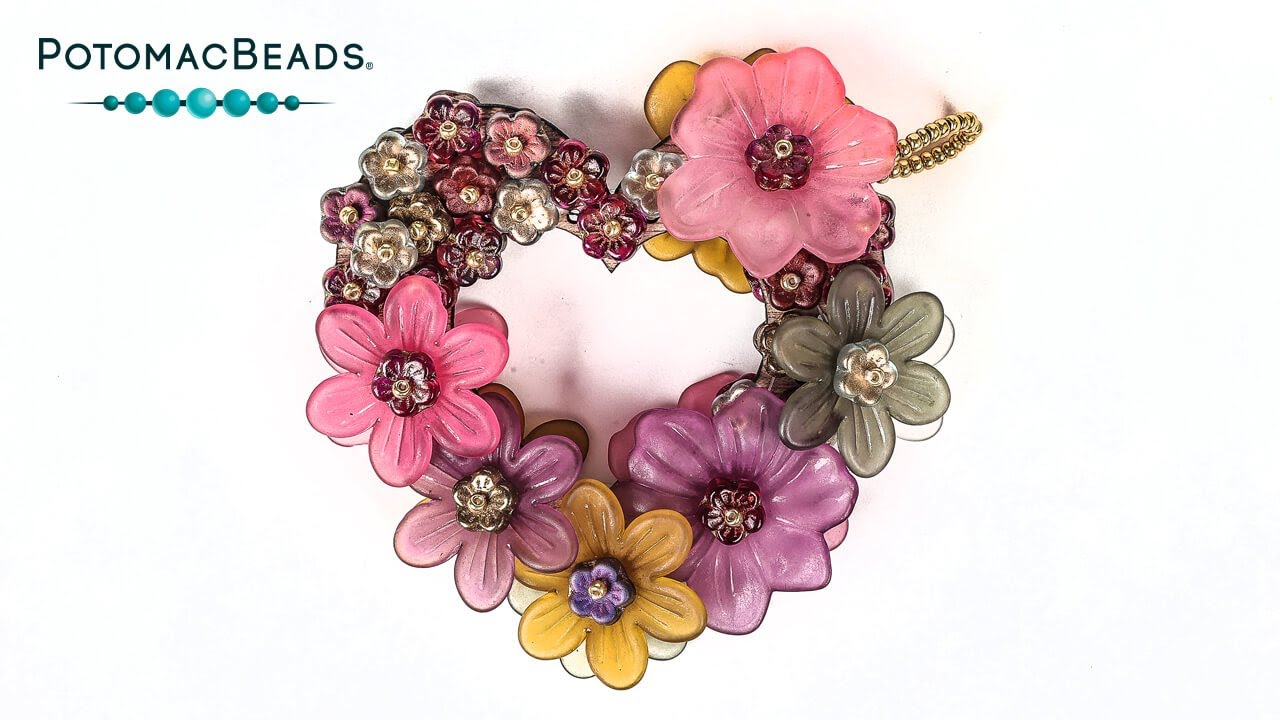 Blooming Heart Ornament - DIY Jewelry Making Tutorial by PotomacBeads - YouTube