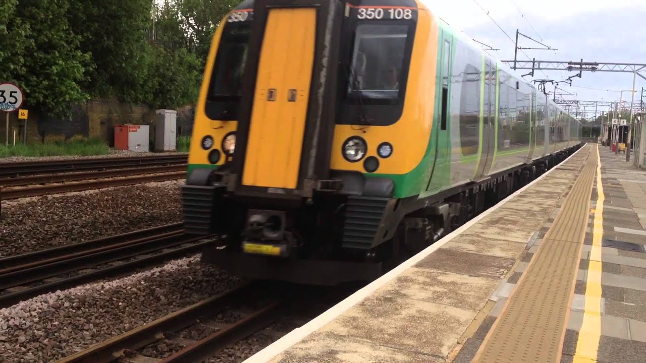 High Speed London Midland Passing Bushey (Southbound in Rain) 1080p HD ...