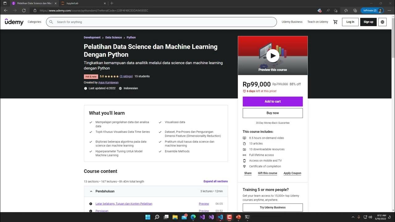 Pelatihan Data Science dan Machine Learning Dengan Python - YouTube