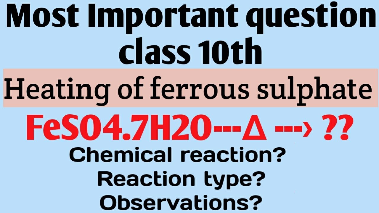 heating of ferrous sulphate crystal| FeSO4.7H20 heating experiment| # ...