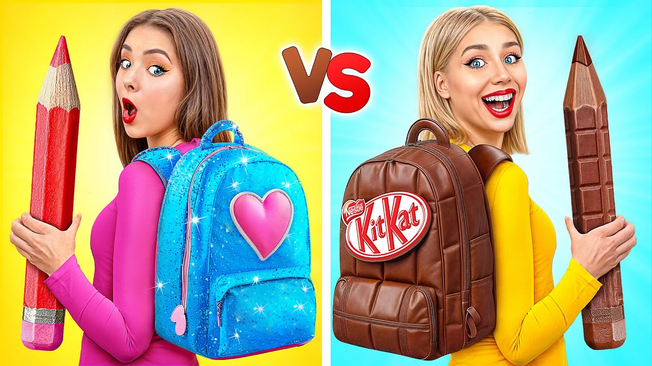 チョコレートの食べ物 vs 本物の食べ物のチャレンジ | 素晴らしいらしい食べ物のハック Choco DO - YouTube