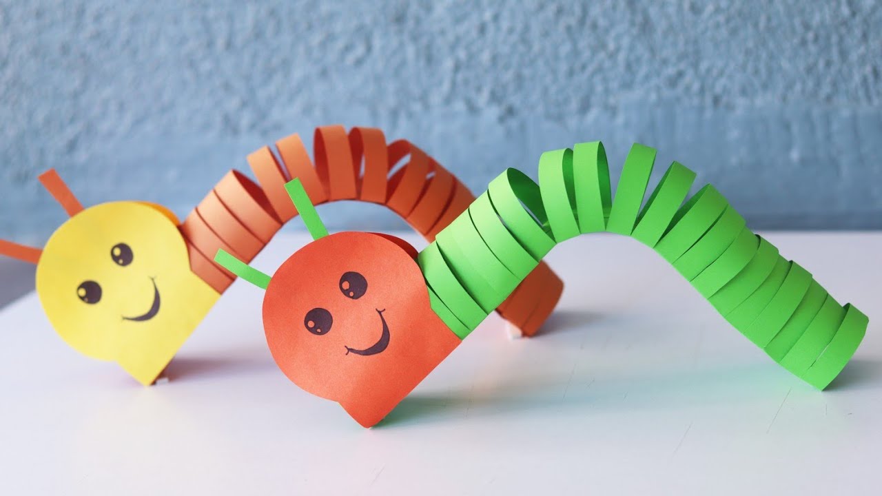 How to Make Easy Moving Paper Caterpillar | DIY Paper Crafts - YouTube