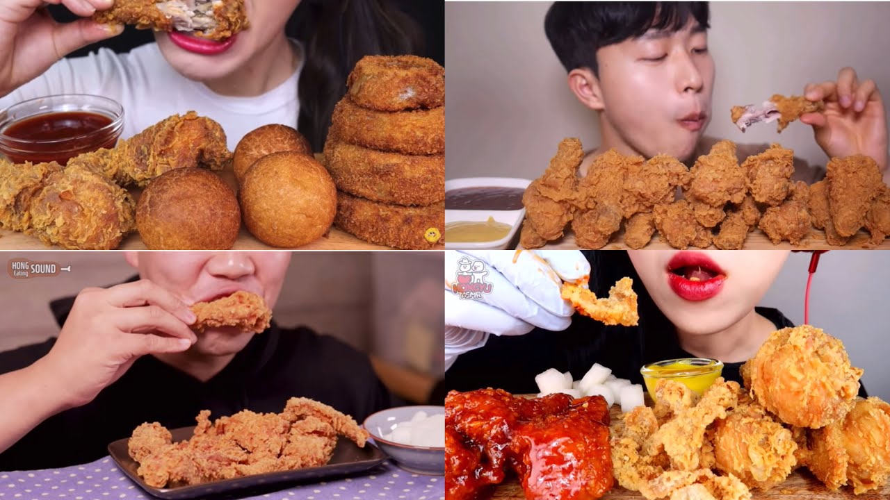 Crunchy Fried chicken ASMR compilation - YouTube