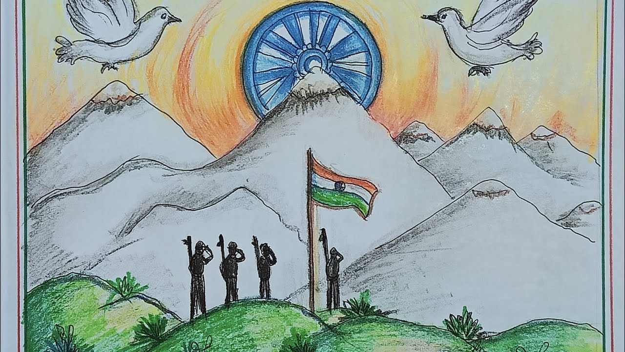 Independence day drawing || How to draw Independence day drawing ...