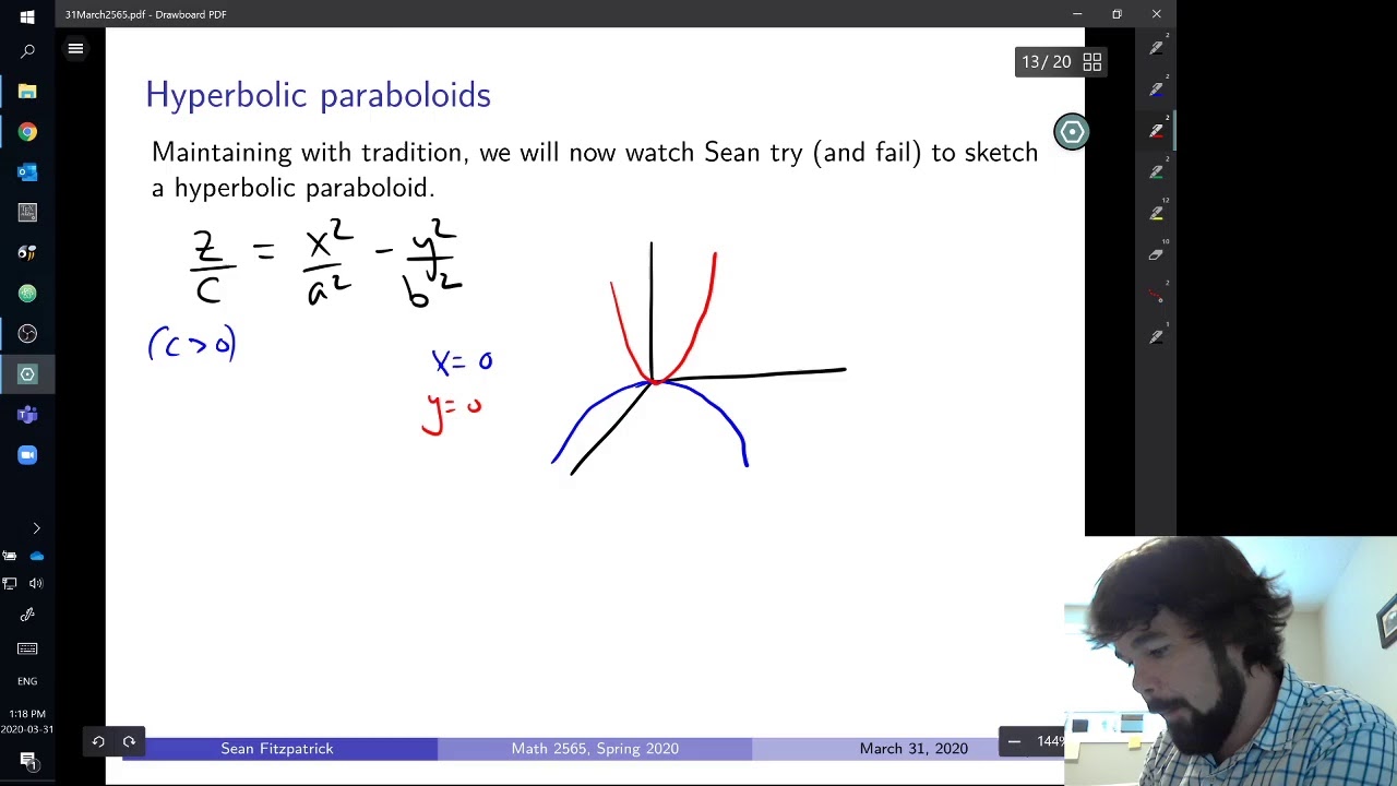 Math 2565 Lecture for March 31: Introduction to Functions of Several Variables - YouTube