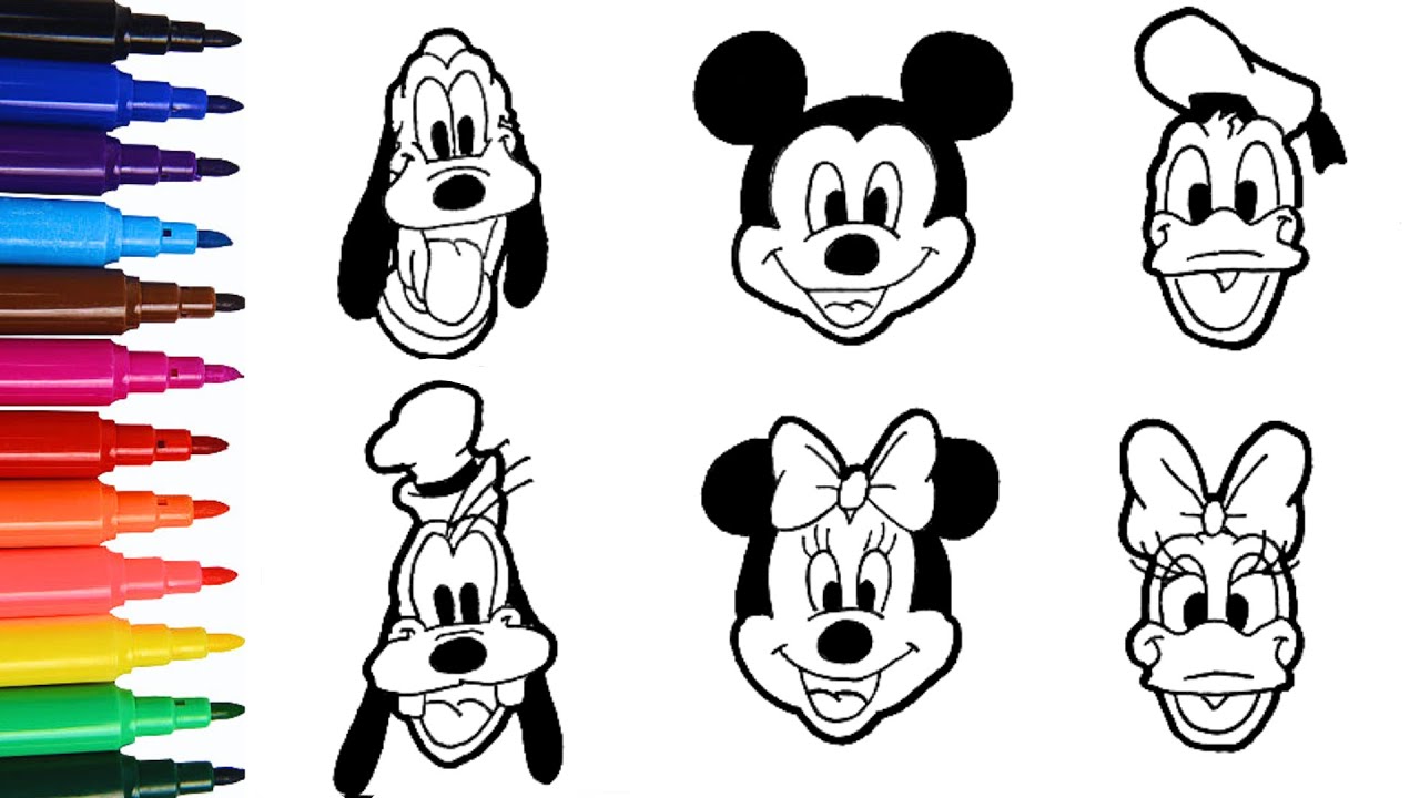 Draw Mickey Mouse, Minnie, Donald Duck & More| Disney Cartoons | # ...