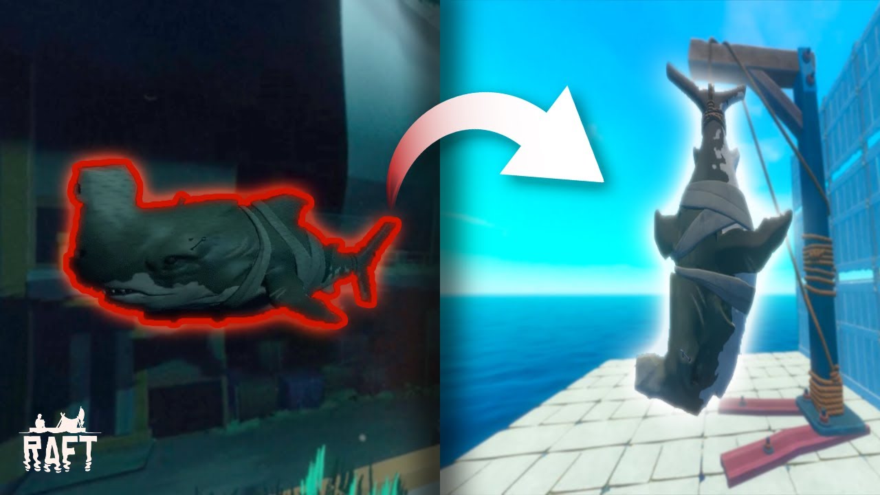 How to beat the Rhino Shark BOSS in RAFT - YouTube