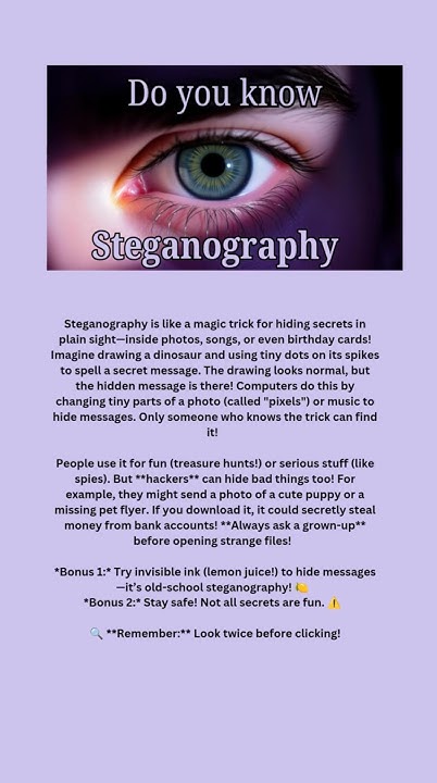 "Steganography Explained" - YouTube