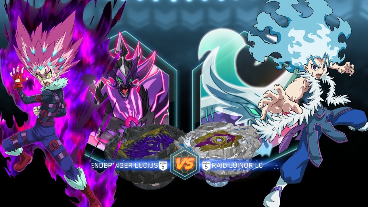 Beyblade Burst Surge app Lane Vs Lui [ Lucius Endbringer vs Raid Luinor ...