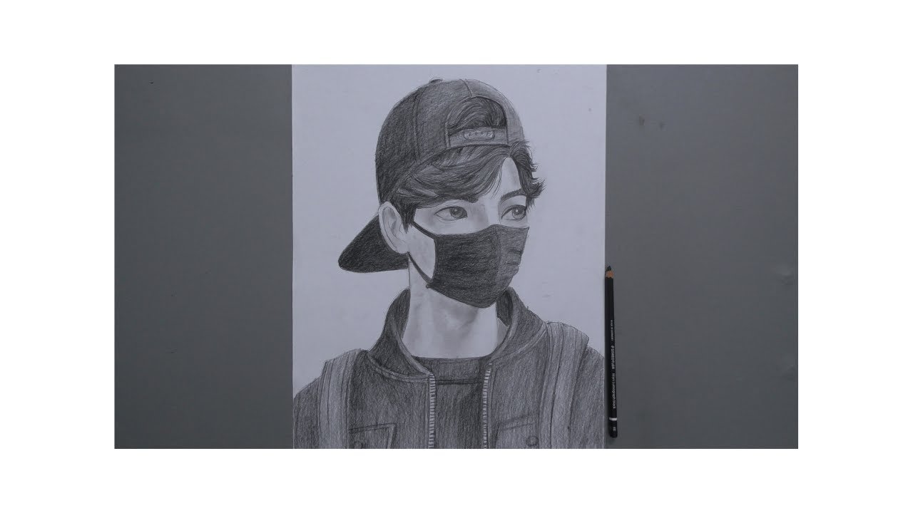 How to draw a Boy Wearing a Mask || a Boy Drawing WIth Cap || Boy ...