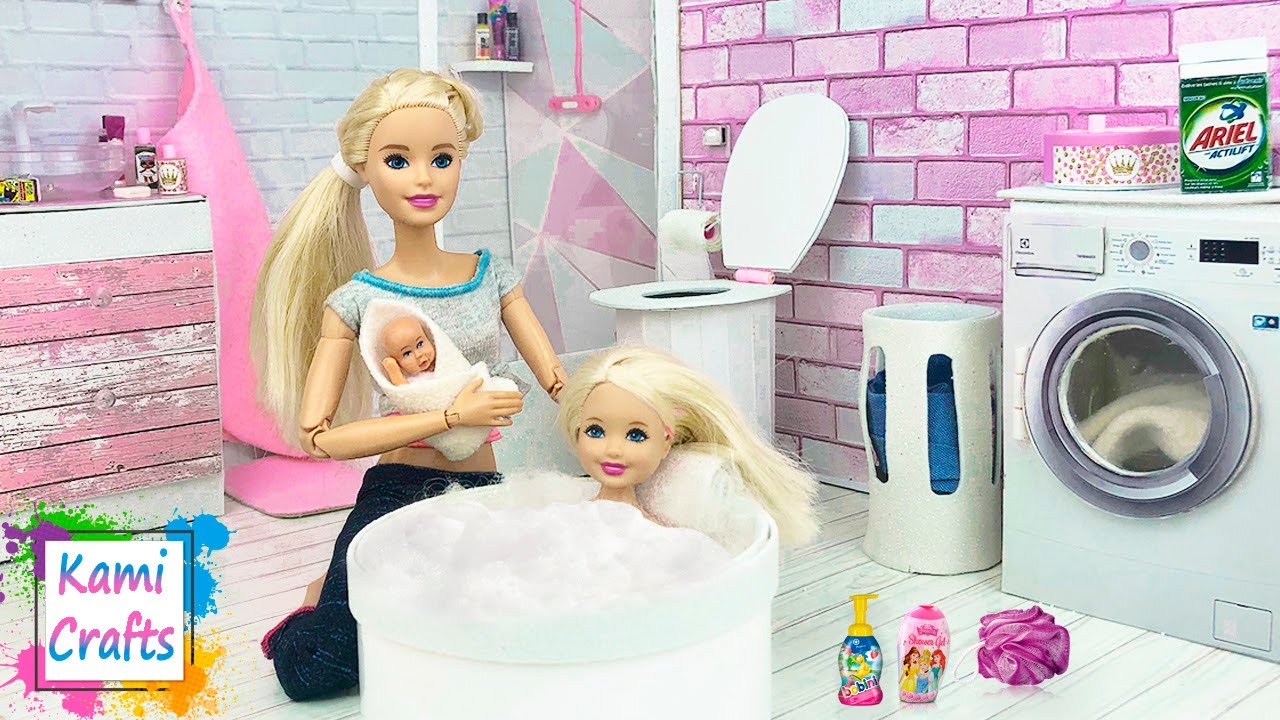 DIY Miniature Dollhouse. #30 ~ DIY Barbie Bathroom. Barbie baby ...