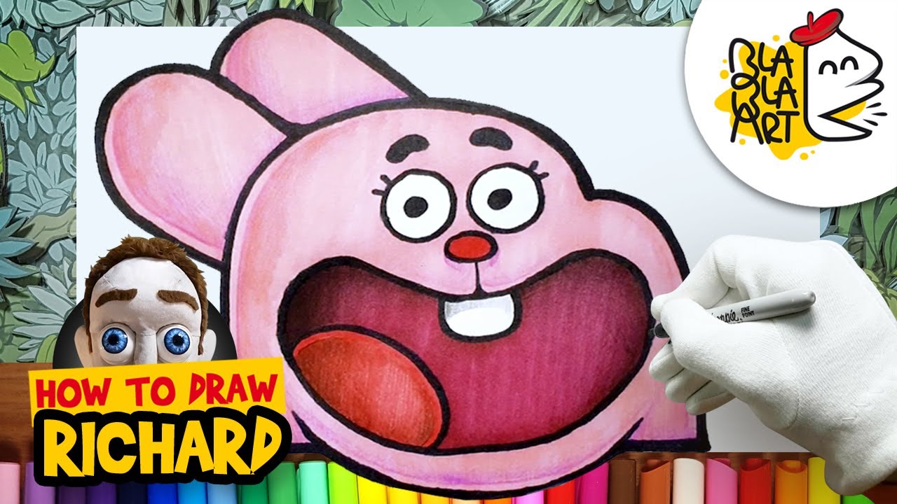 HOW TO DRAW RICHARD WATTERSON from THE AMAZING WORLD OF GUMBALL ...