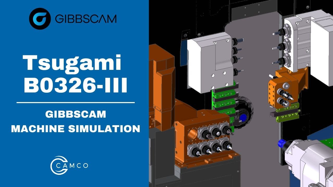 Tsugami B0326-III Swiss-style Lathe | GibbsCAM Machine Simulation - YouTube