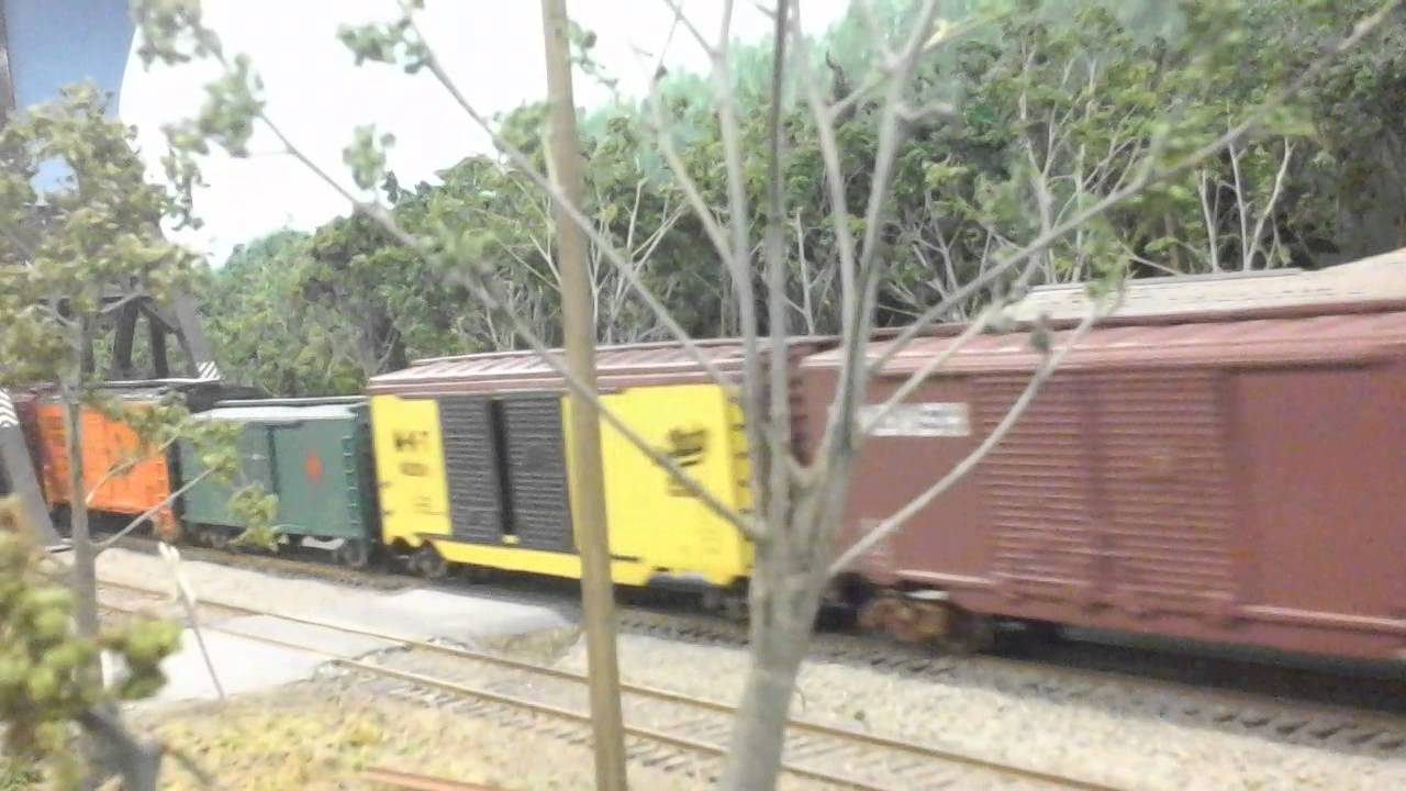Long Box Car Train Lead by ATSF (30 Cars) - YouTube