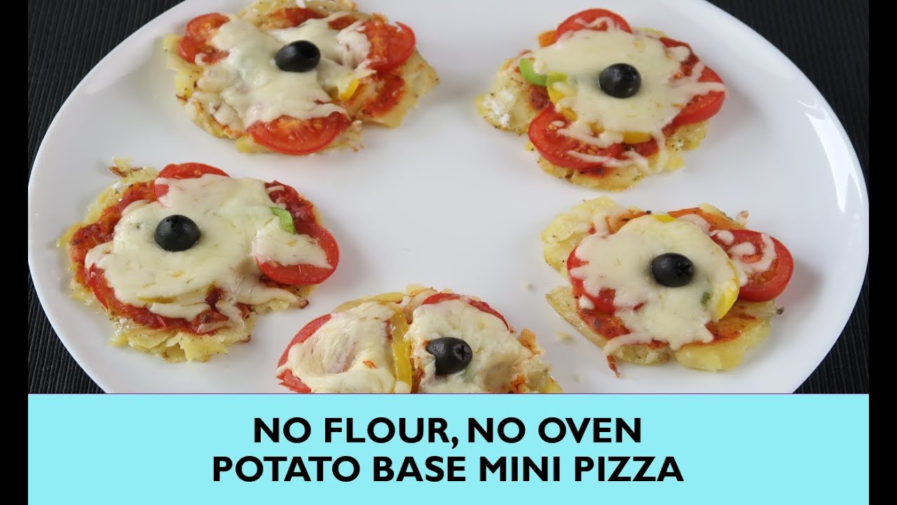 SOFT, CRISPY POTATO BASE MINI PIZZA | mini potato pizza recipe - YouTube