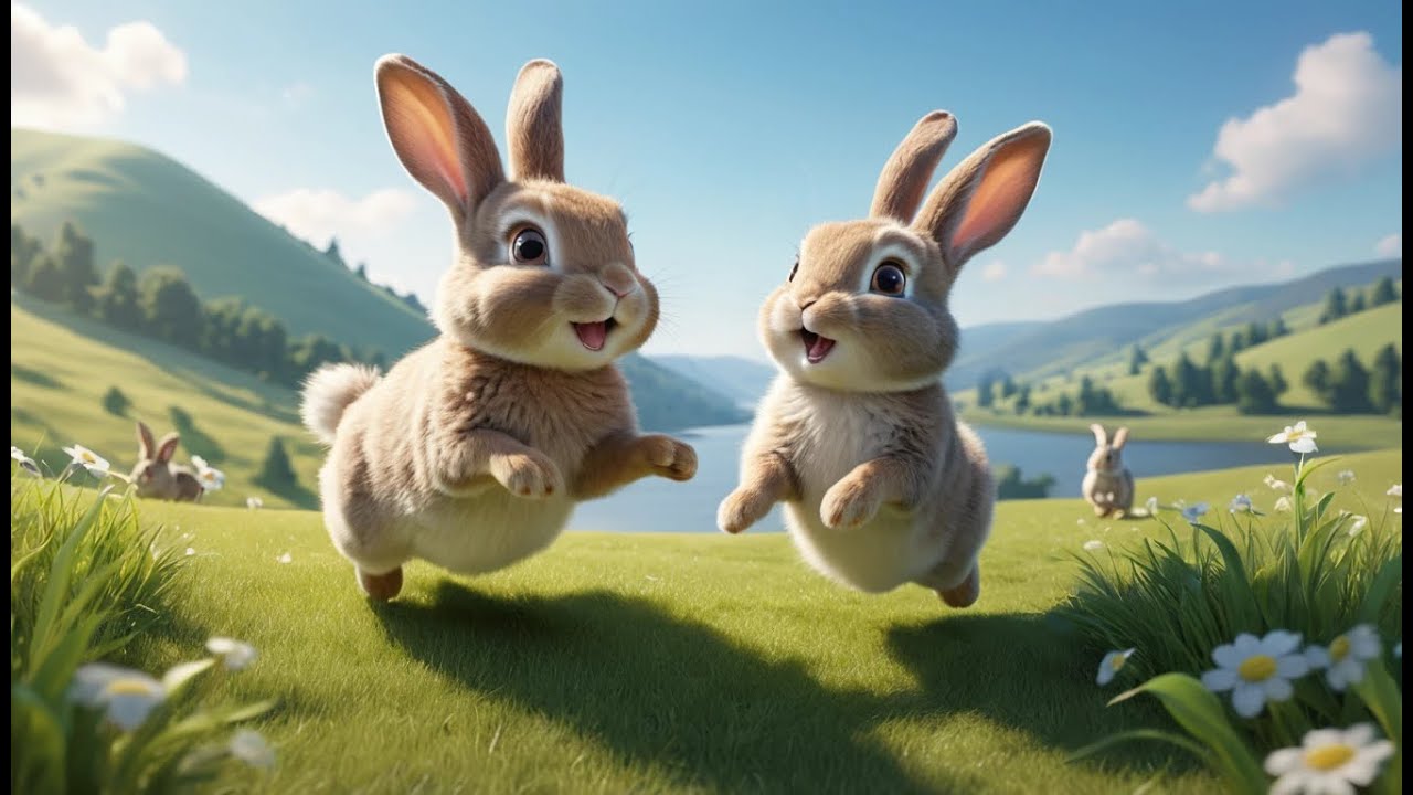 Five Little Bunnies Jumping on the Ground | Fun Nursery Rhyme for Kids ...