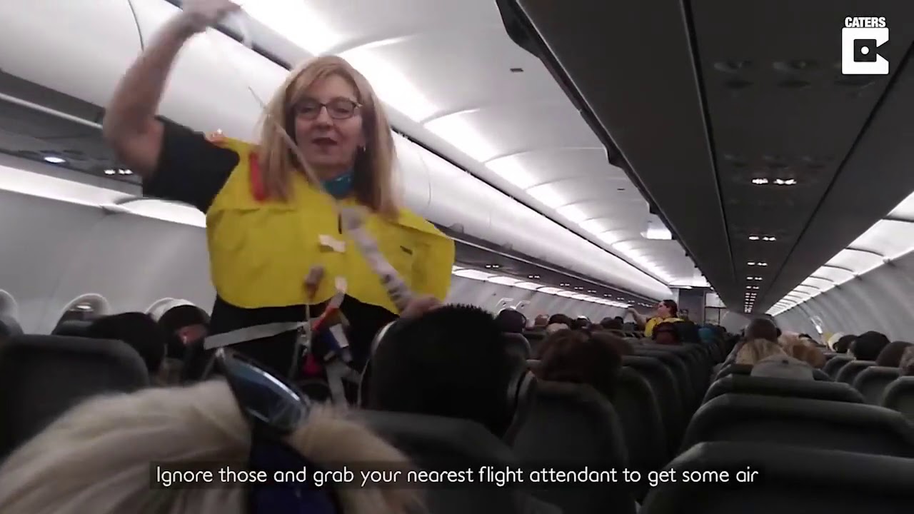 Frontier airlines safety demo..or is it? - YouTube