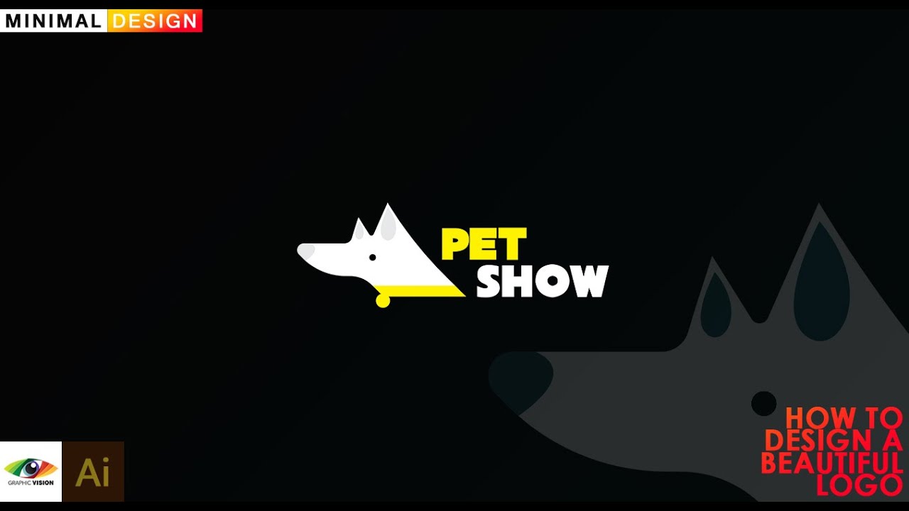 How to design minimalist Pet Show logo - YouTube