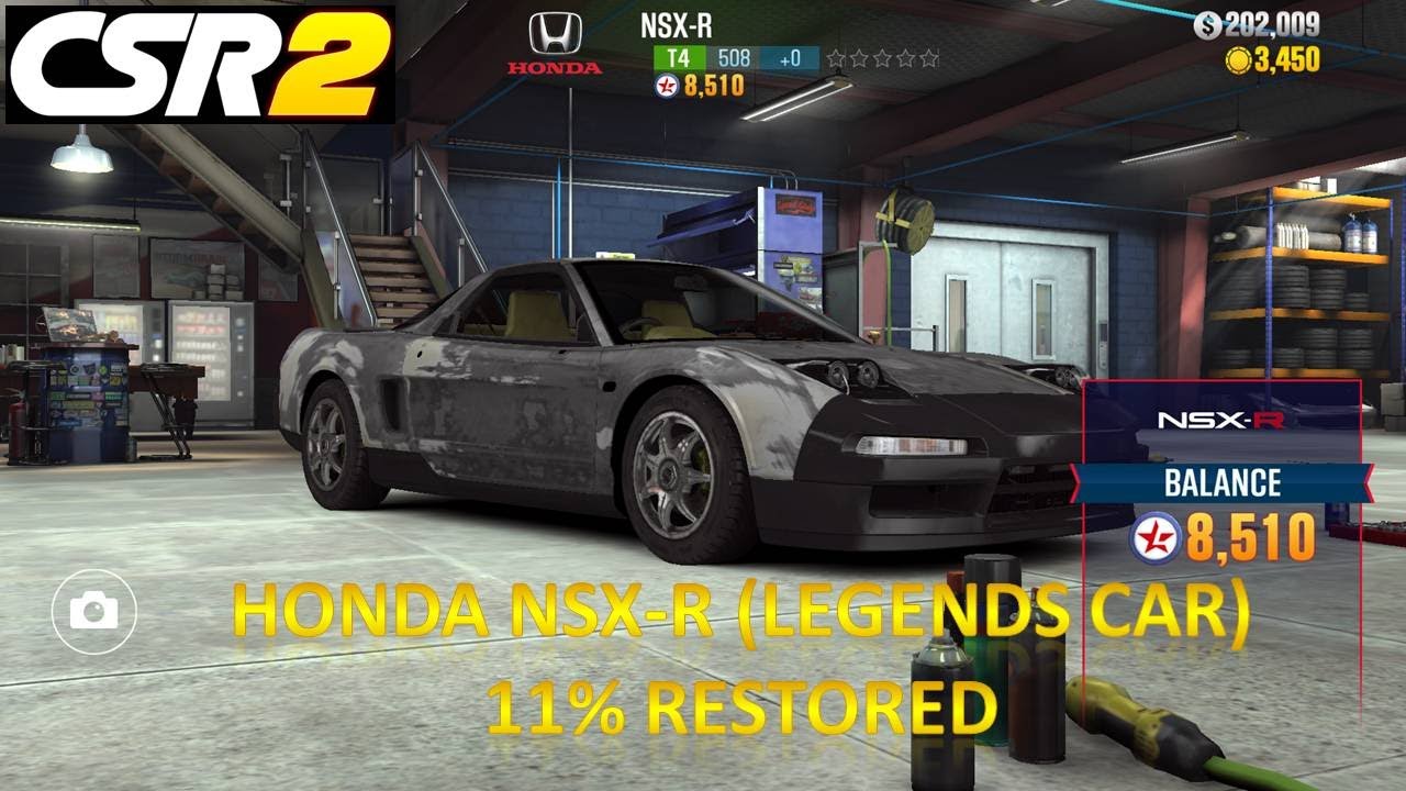 CSR Racing 2 - Honda NSX-R (T4) (Legends Car) - 11% Restored - YouTube