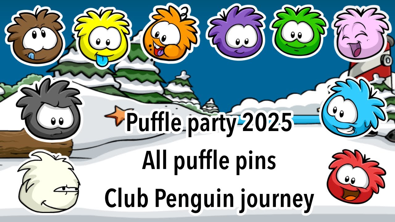Puffle party 2025 All puffle pin locations | Club penguin journey - YouTube