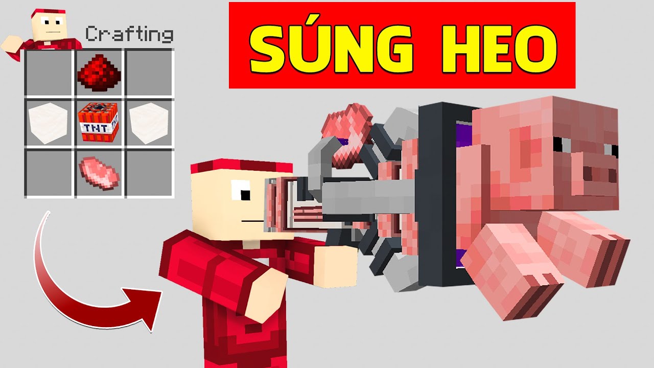 Minecraft Nhưng Đố Ai Có Súng Heo Siêu Mạnh Này - YouTube