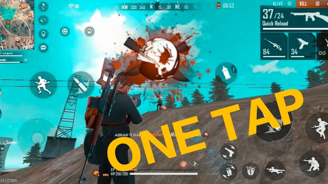 ONLY ONE TAP || Aim || Awesome movement || HEADSHOT || - YouTube