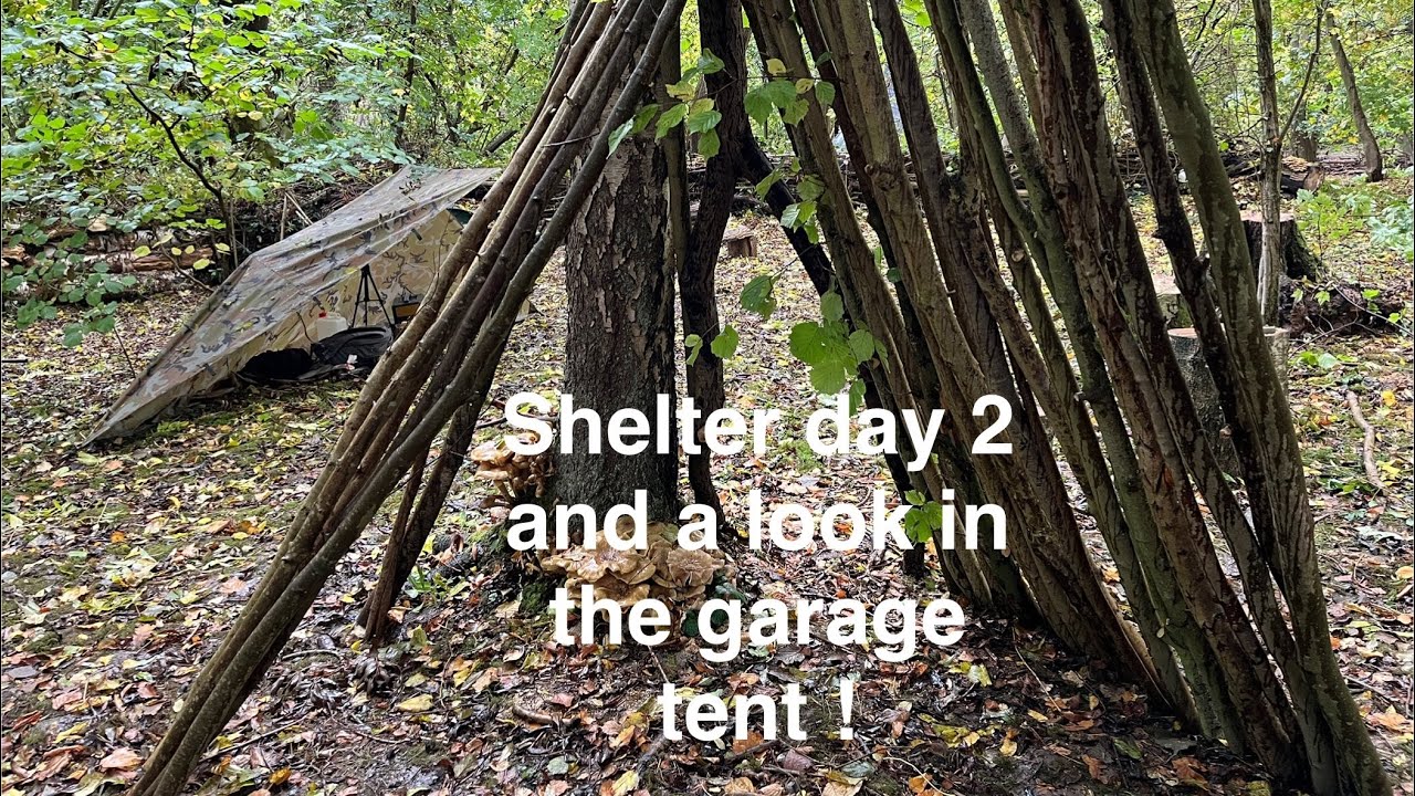 Day 2 bushcraft shelter and a swimming pool in the tipee ! - YouTube