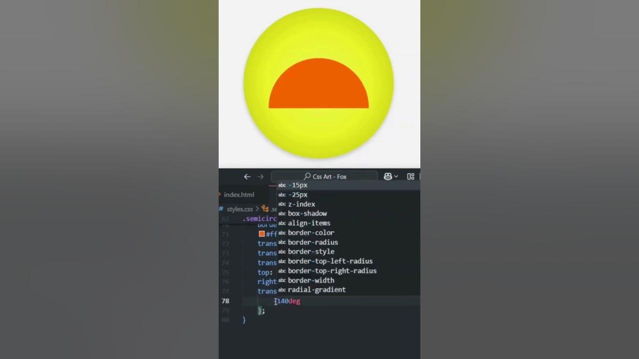 Creating an adorable Fox Drawing Using Only CSS #shorts #htmlcss #art #animation - YouTube