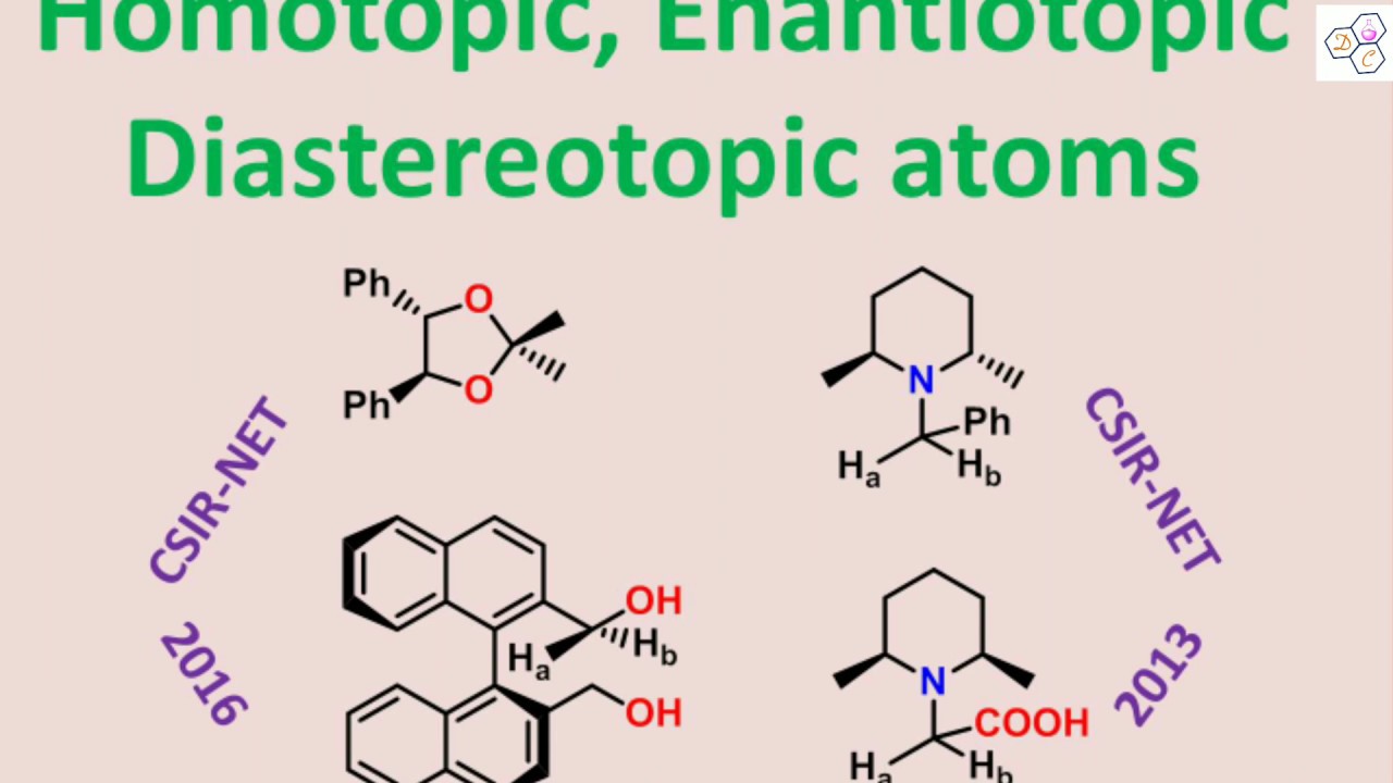 Stereochemistry: Homotopic, Enantiotopic, Diastereotopic, CSIR-NET Q&A ...