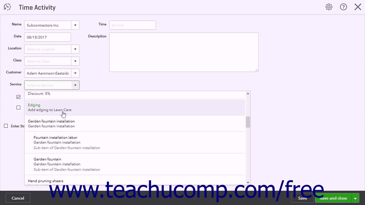 QuickBooks Online Plus 2017 Tutorial Single Time Activity Intuit ...