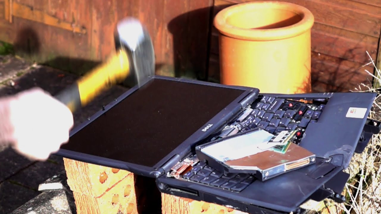 Dell Laptop Destruction - in Slow Motion... Sony RX10M2 - YouTube