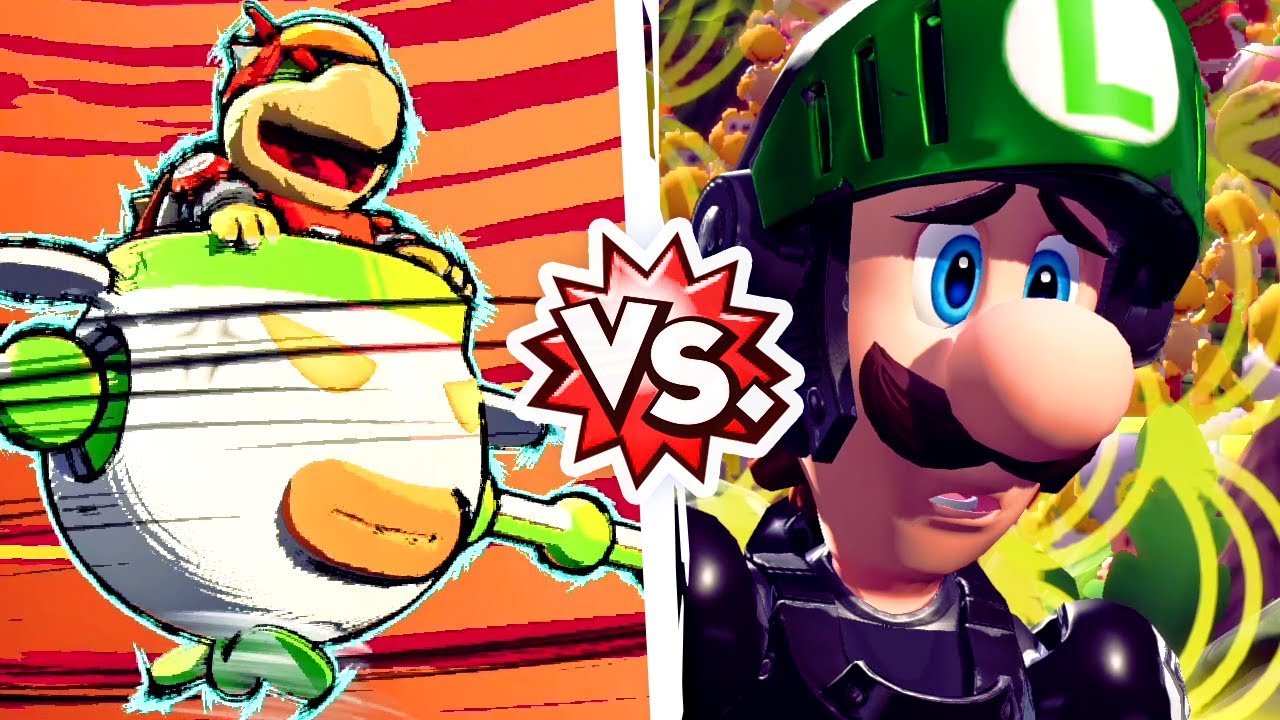 Mario Strikers Battle League - Shellfish Bowser Jr. Vs. Knight Luigi ...