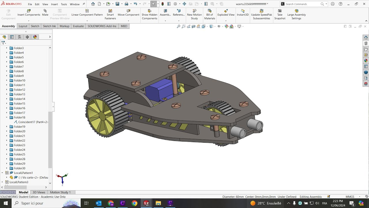 SolidWorks : Mecanum wheel robot build - YouTube