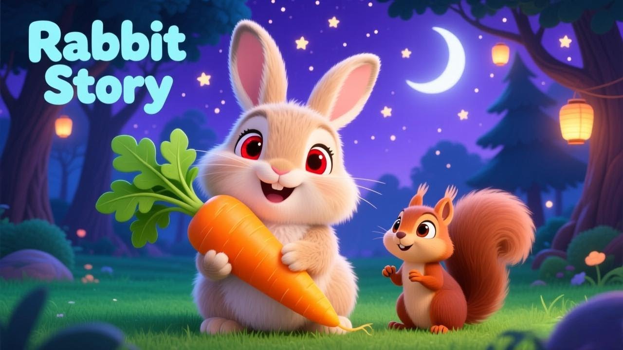 Little Rabbit Learns to Share |💖 Bilingual Story for Kids |Bedtime ...