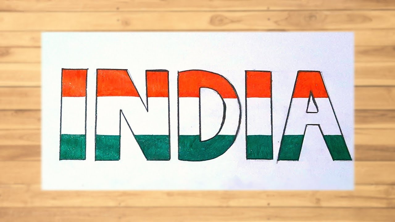How to draw India 🇮🇳 letters 🖊#indiadrawingwritting #art #pencildrawing ...