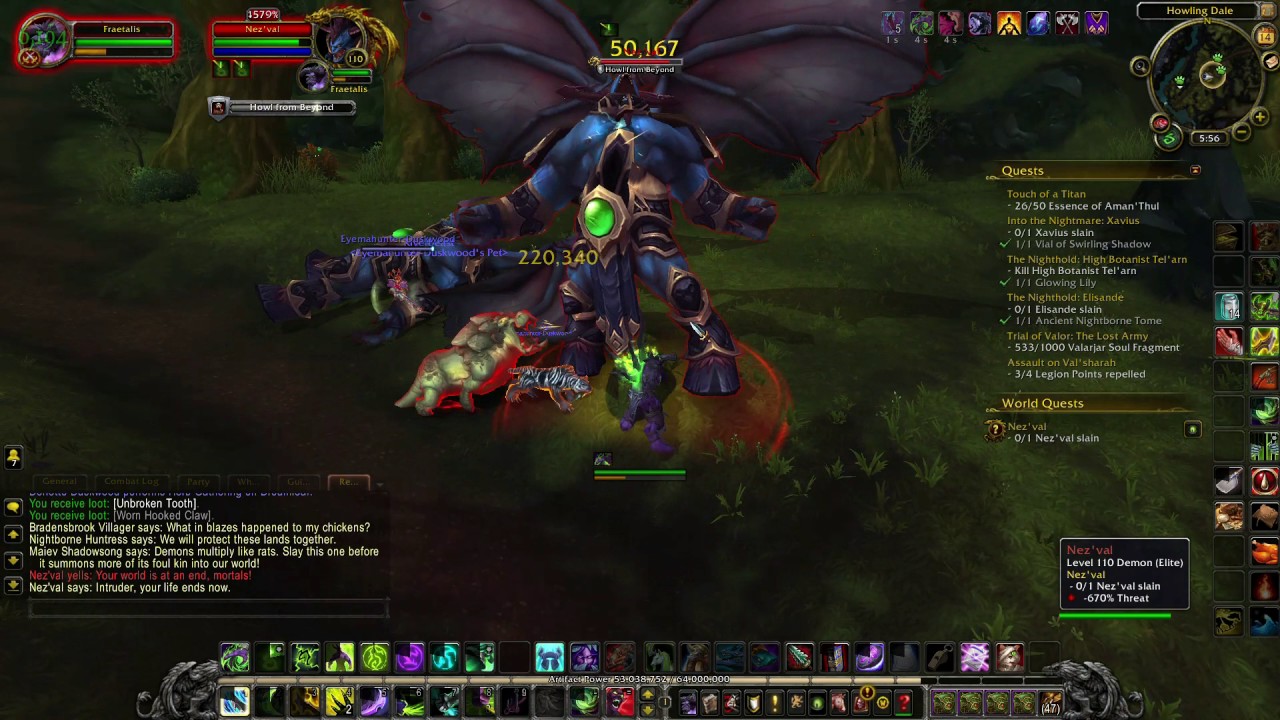 World of Warcraft Nez'val Legion Assault Val'sharah World Quest Guide ...