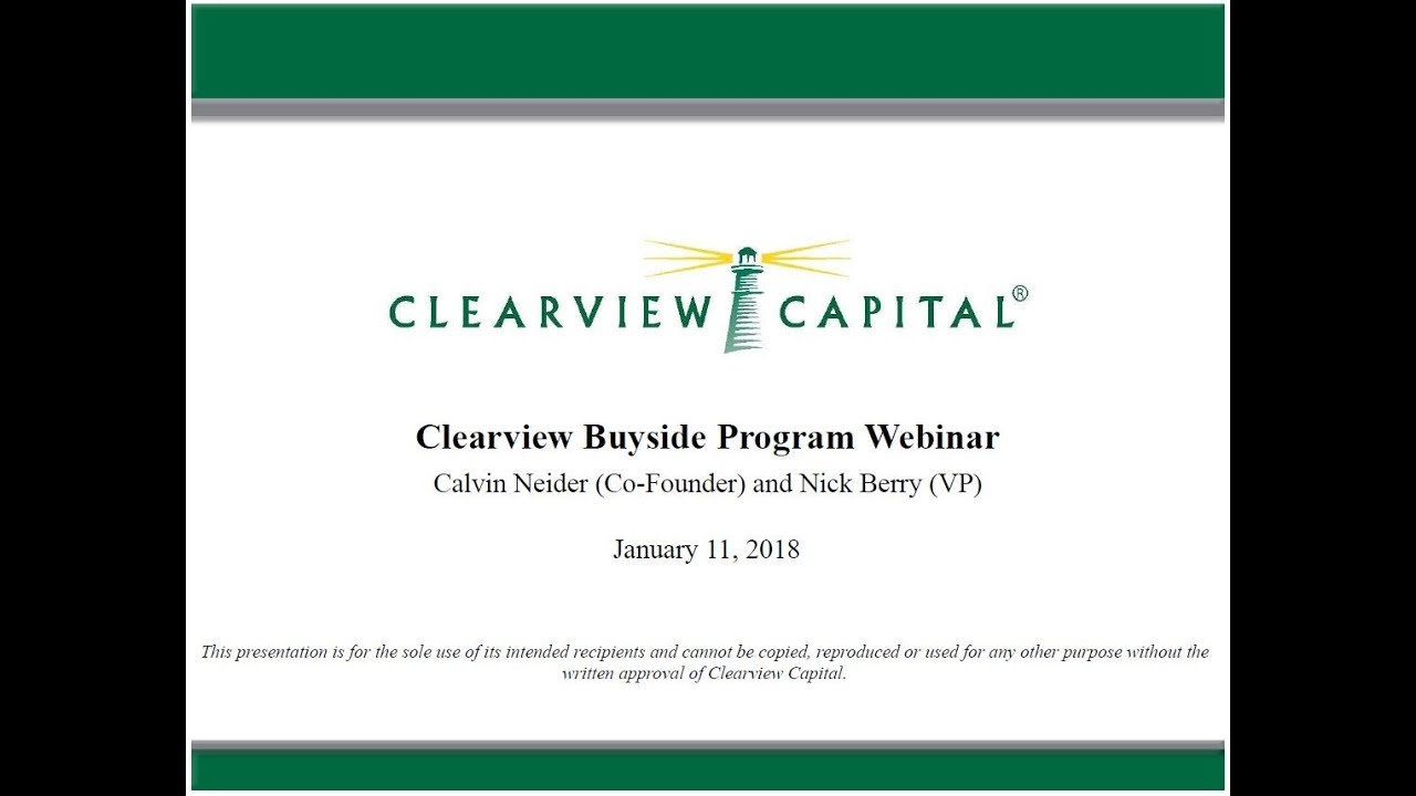 Clearview Capital Buyside Fee Program Webinar- 1.11.18 - YouTube