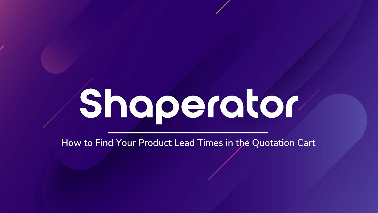 How to find your product lead times in the Quotation Cart on the ...