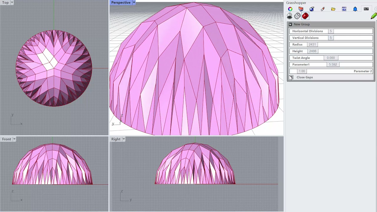 Quad dome. A dome made of planar quads (rectangular panels) - YouTube