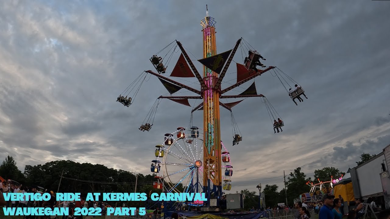 Vertigo ride at Kermes Carnival Waukegan 2022 Part 5 - YouTube