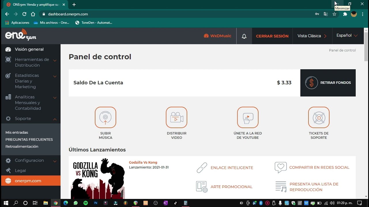 Como distribuir un video atreves de One rpm - YouTube