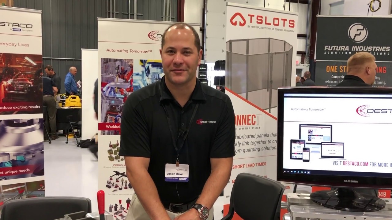 Jason Dove with DESTACO showcasing their innovations in automation ...
