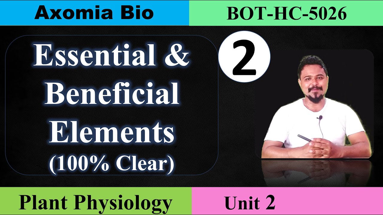 Essential & Beneficial Elements| Plant Physiology| 5th Sem| Dr. Rajib ...