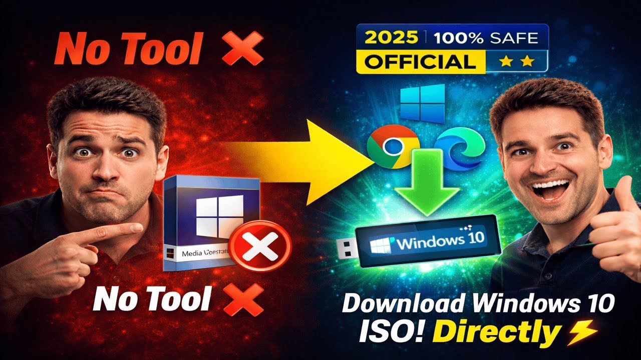 Download Windows 10 ISO Directly from Browser | No Tool Needed - YouTube