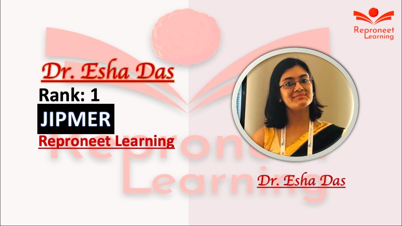 Dr. ESHA, Rank 1, JIPMER post doctoral fellowship exam - YouTube