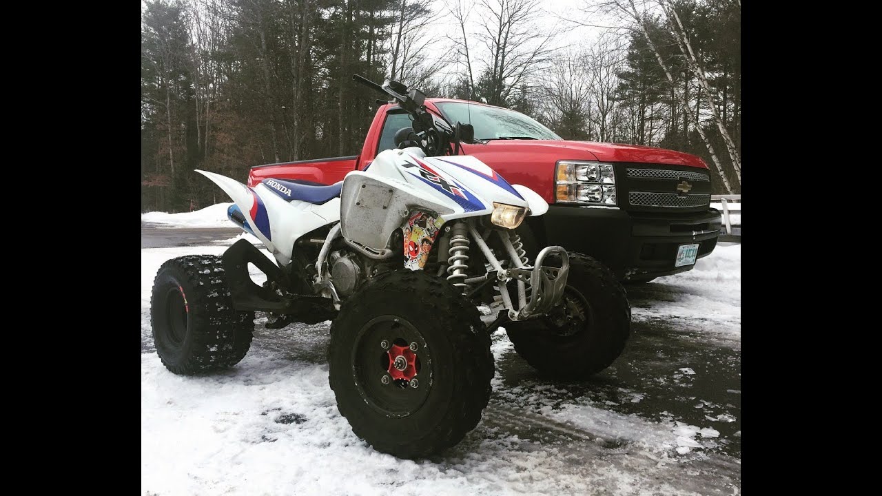 Honda TRX450R - Racing Up a Ski Mountain - YouTube